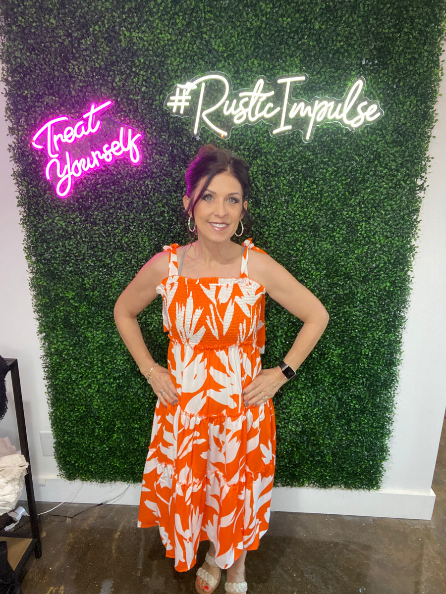 Printed Smocked Dress – Rustic Impulse Boutique