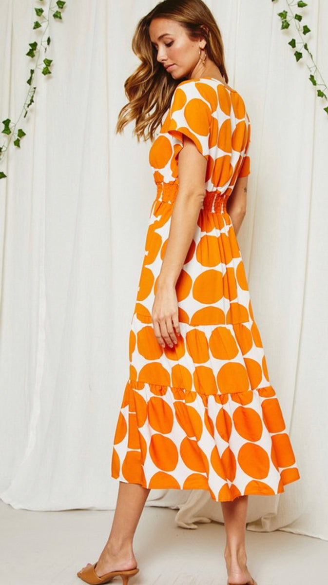 Large Dot Midi Dress – Rustic Impulse Boutique